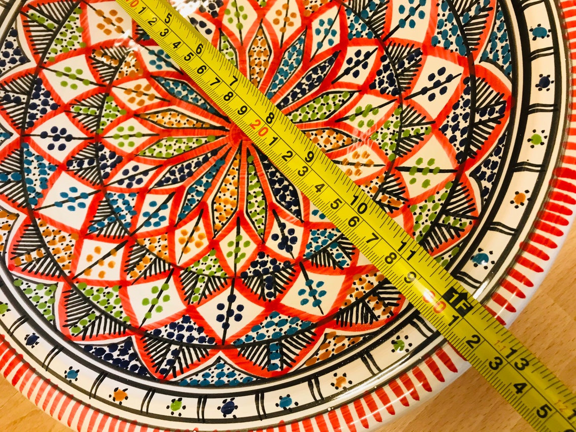 Tunisian Stunning Ceramic Red Serving Handmade and Painted | Etsy