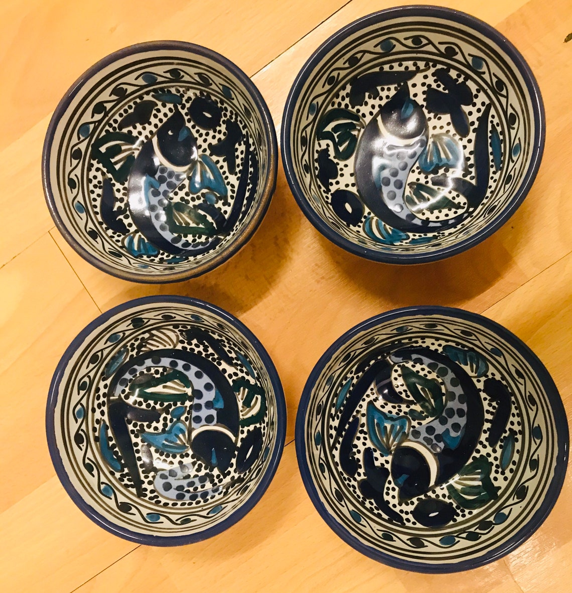 Lovely Fish Design Dinner Set 1 Large Bowl With 4 Medium - Etsy