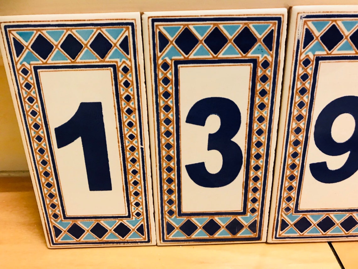 Ceramic Tiles House Numbers | Etsy
