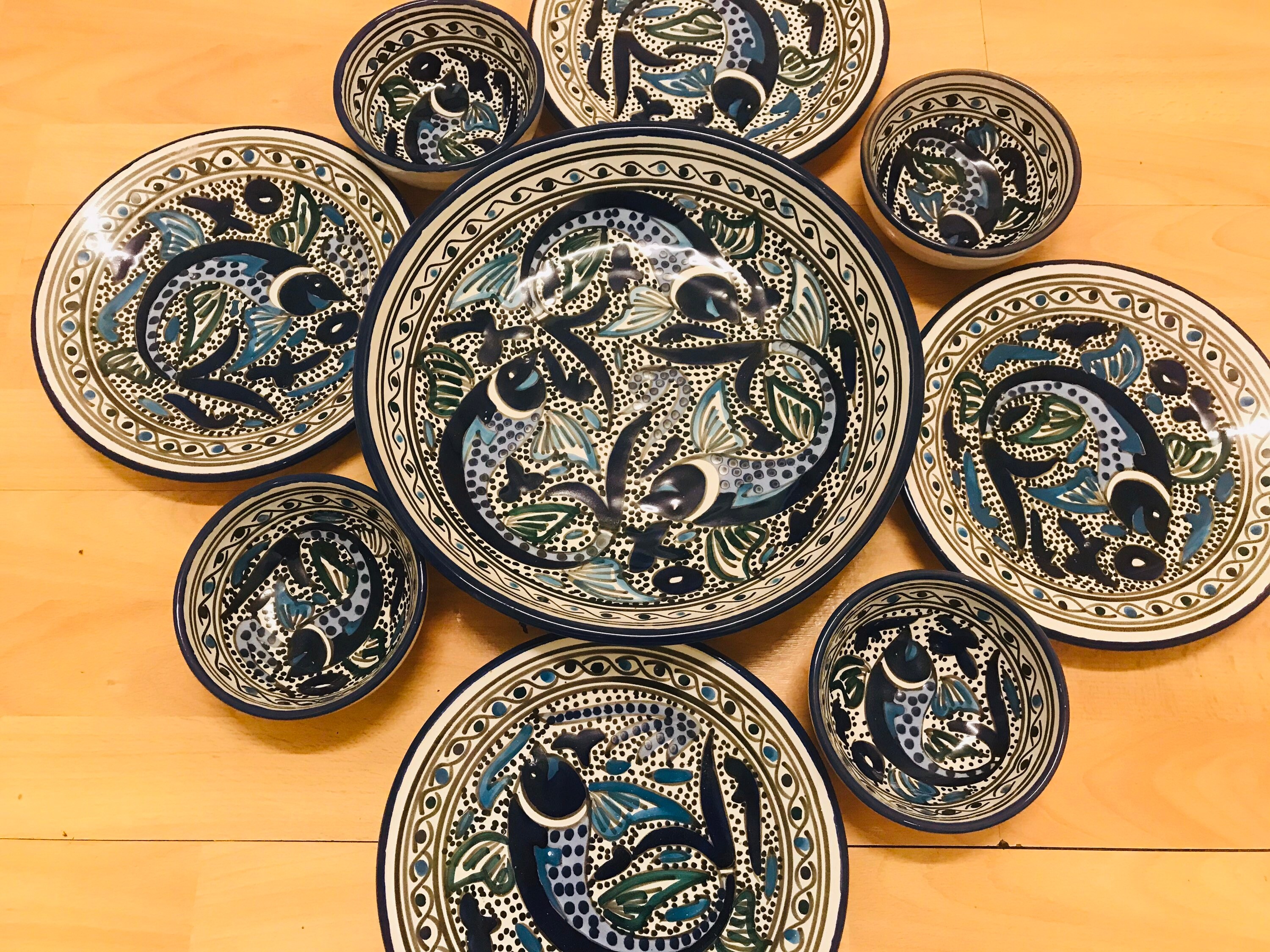 Lovely Fish Design Dinner Set 1 Large Bowl With 4 Medium - Etsy