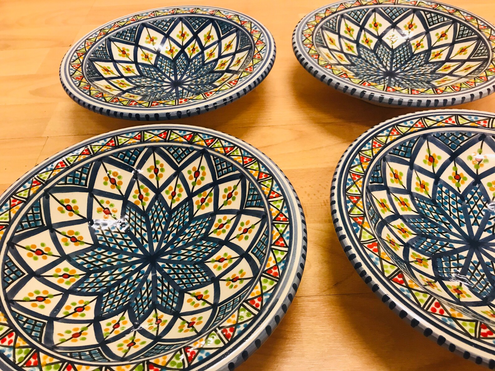 Handmade Mediterranean Dinnerware Set: Plates and Bowls, Tunisian ...