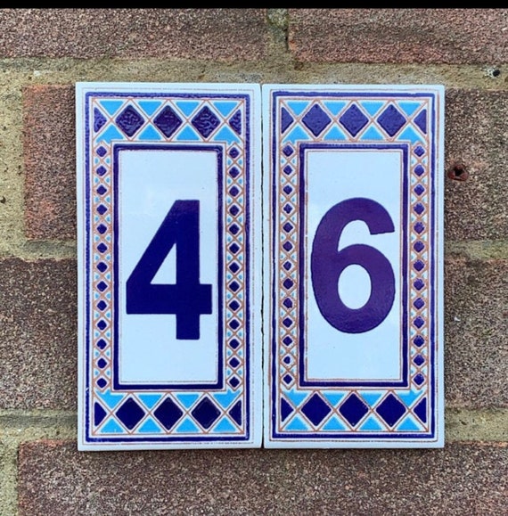 Ceramic Tiles House Numbers | Etsy