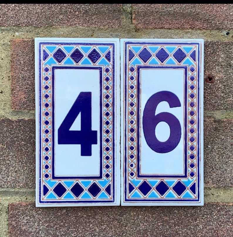 Ceramic Tiles House Numbers - Etsy