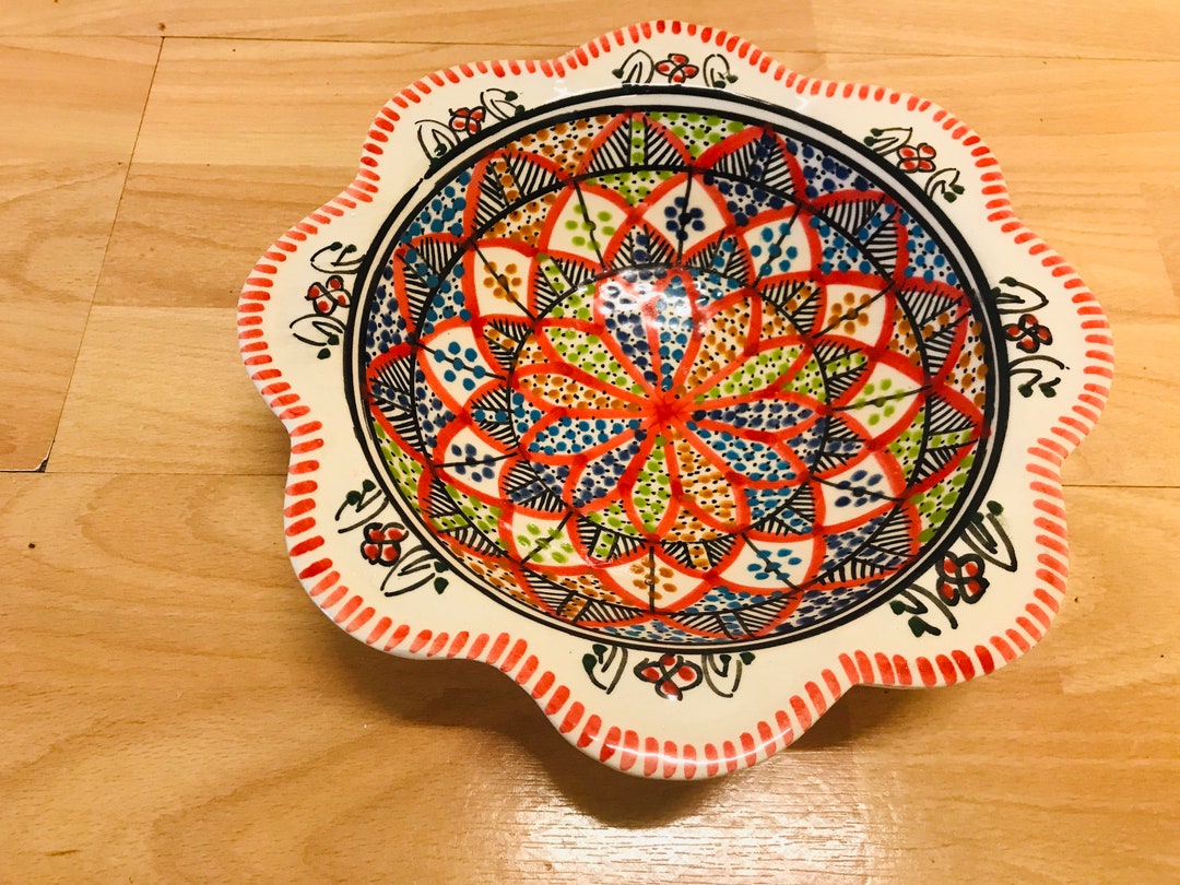 Stunning Ceramic Round Bowls Handmade and Painted 25cm - Etsy