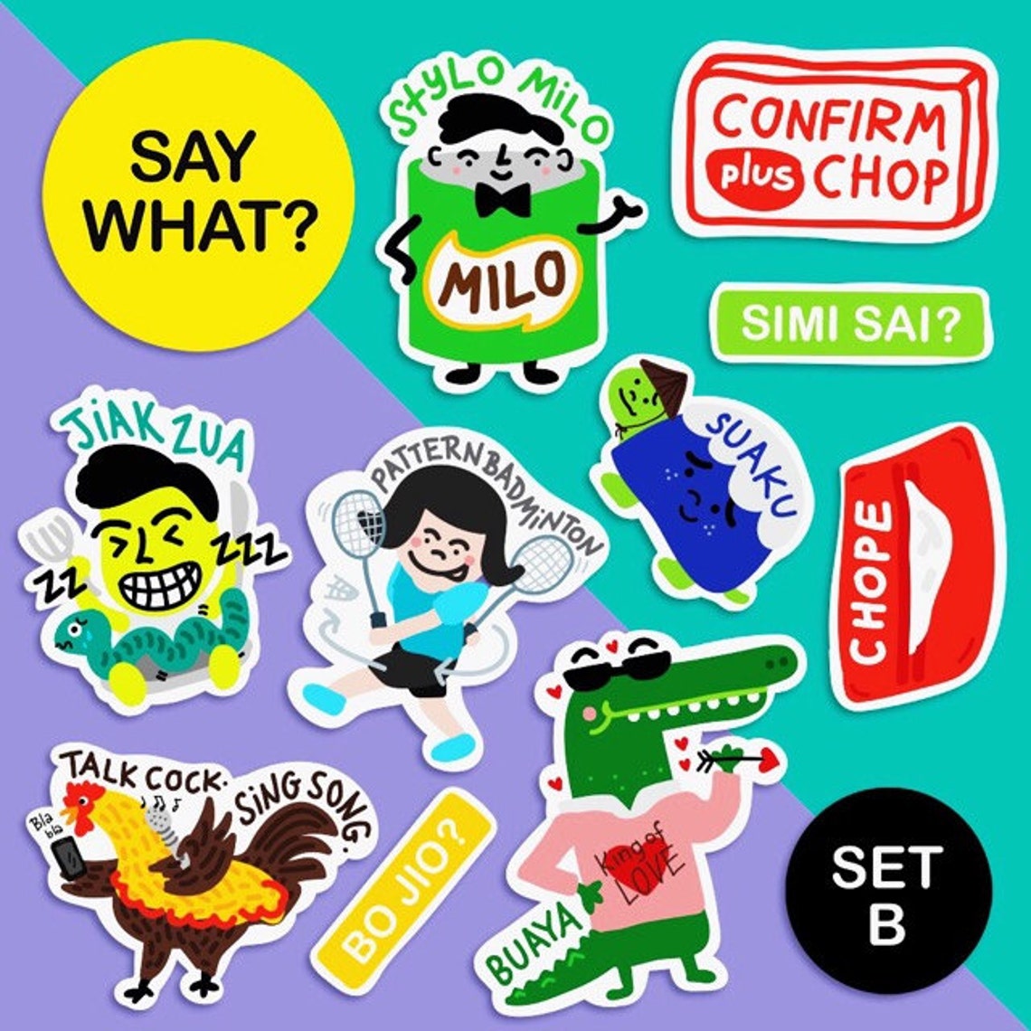 Super Shiok Singlish Sticker Pack/set B - Etsy