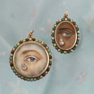 Antique 9 Ct Lover's Eye Locket Victorian Edwardian Interracial Love ...