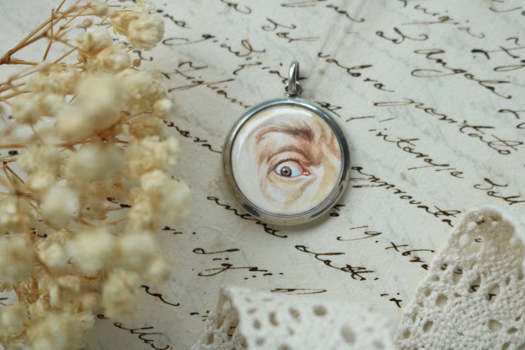 Lover's Eye Pendant Mourning Hand-painted Silver Eye Portrait - Etsy