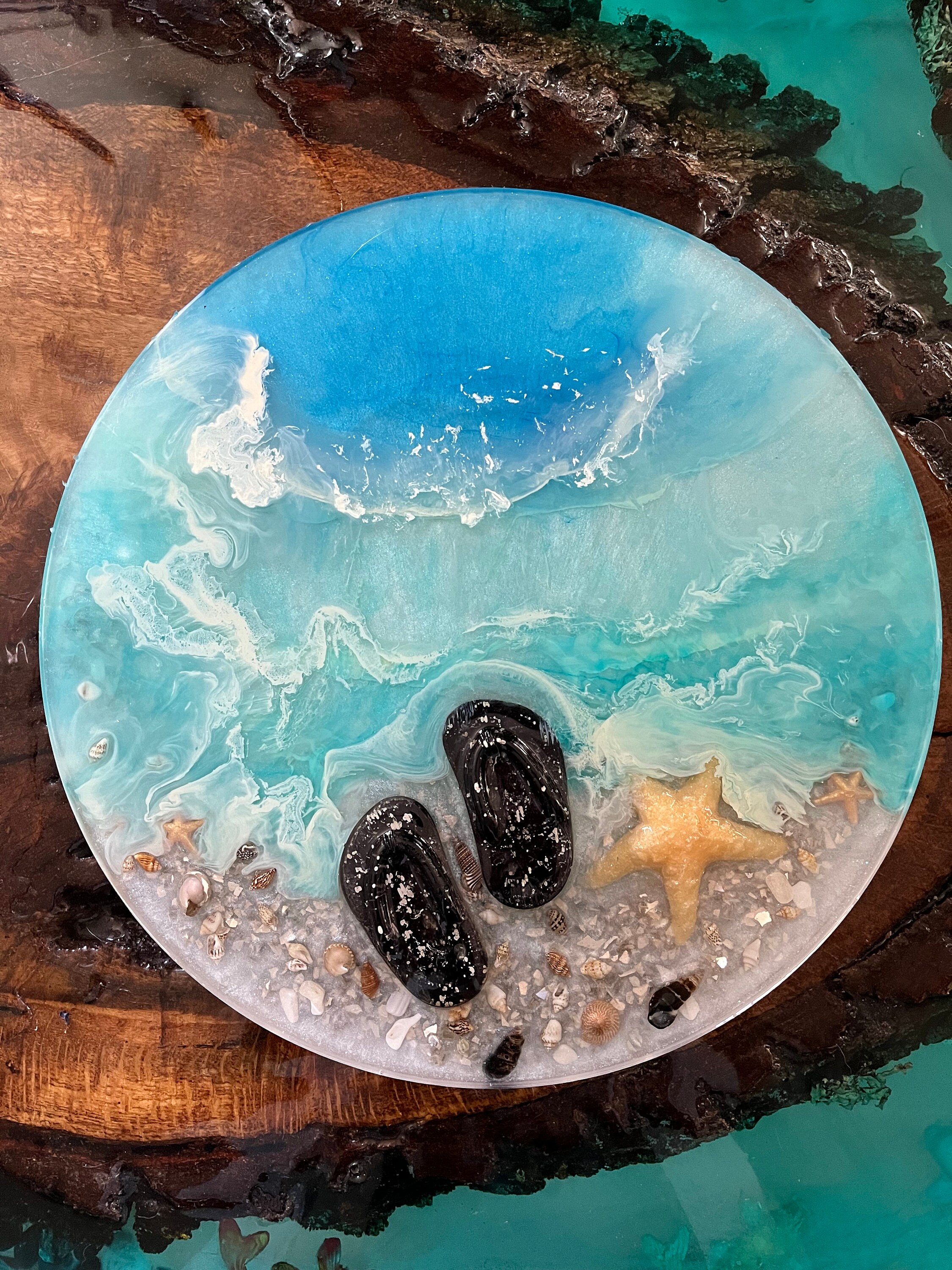CUSTOM Theme Resin Tabletop, Turtle, Dolphin, Starfish, Slippers ...