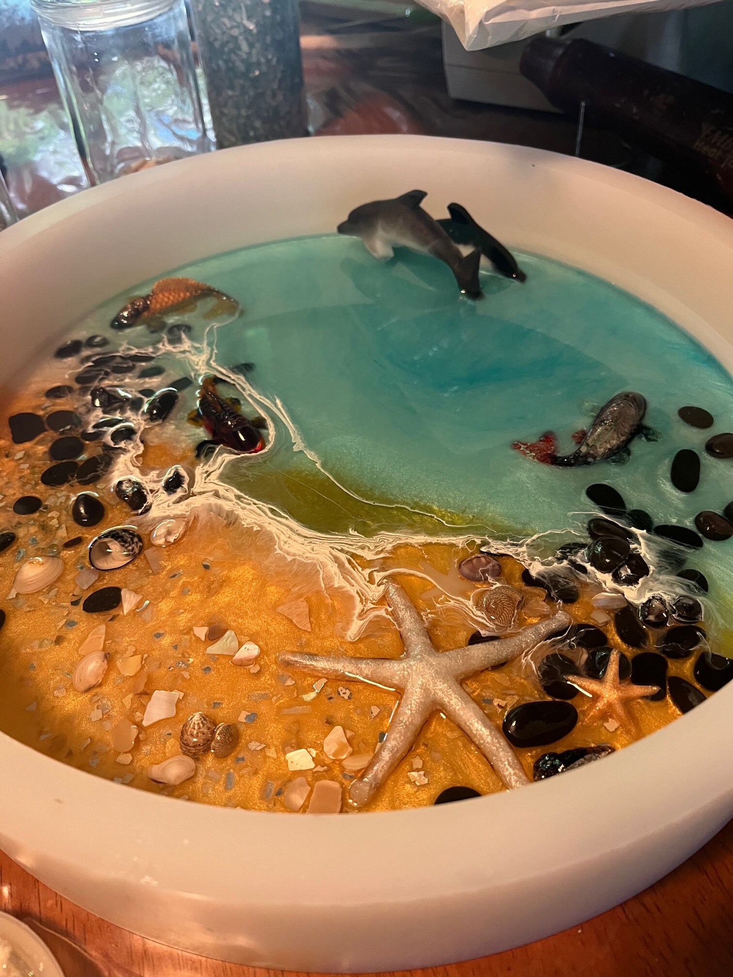 CUSTOM Theme Resin Tabletop, Turtle, Dolphin, Starfish, Slippers ...