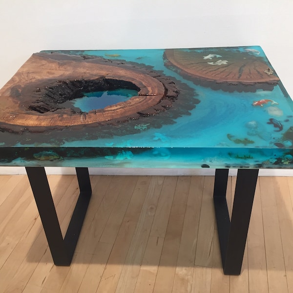 Resin Round Ocean Table - Etsy