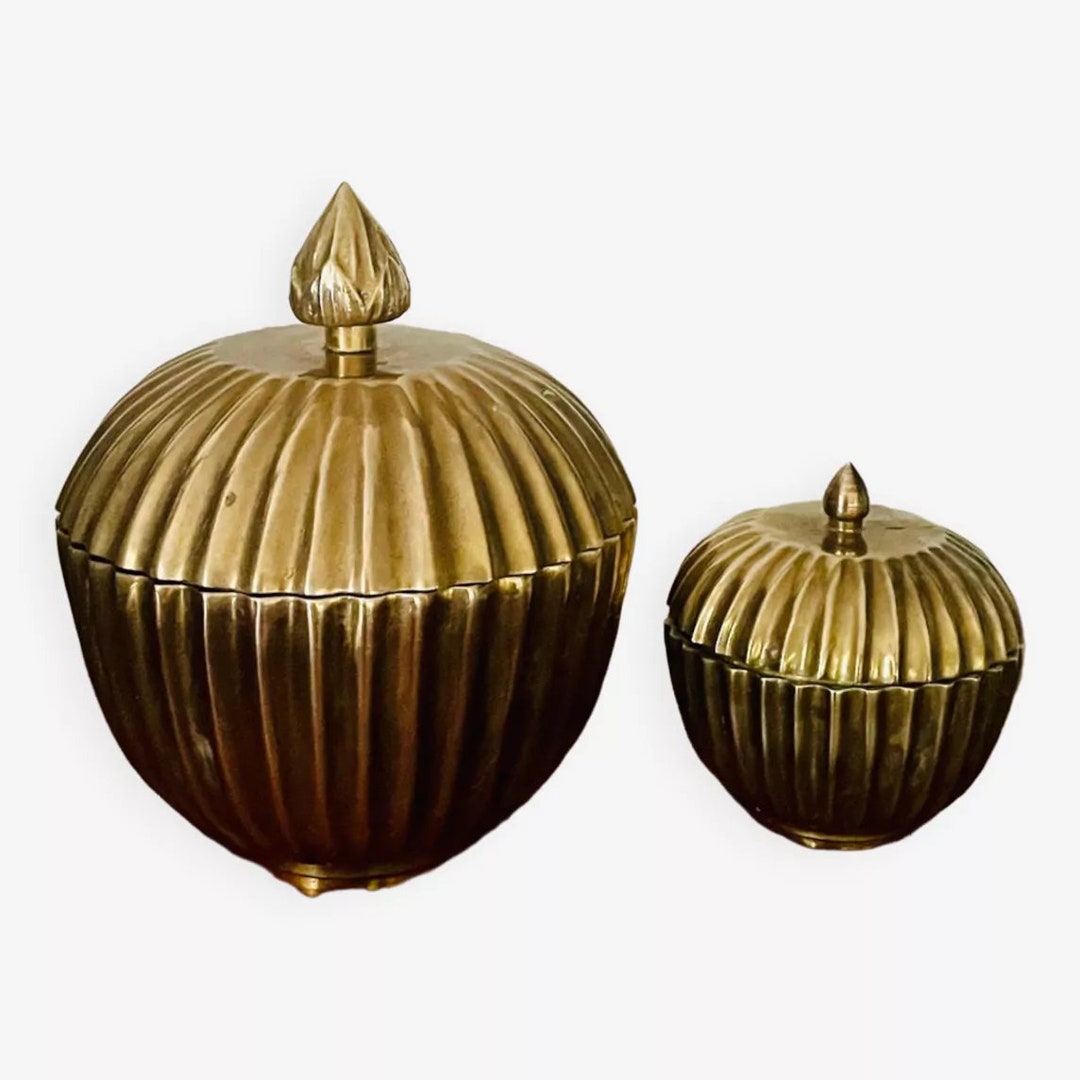 Two Solid Brass Boxes From the 60s - Etsy