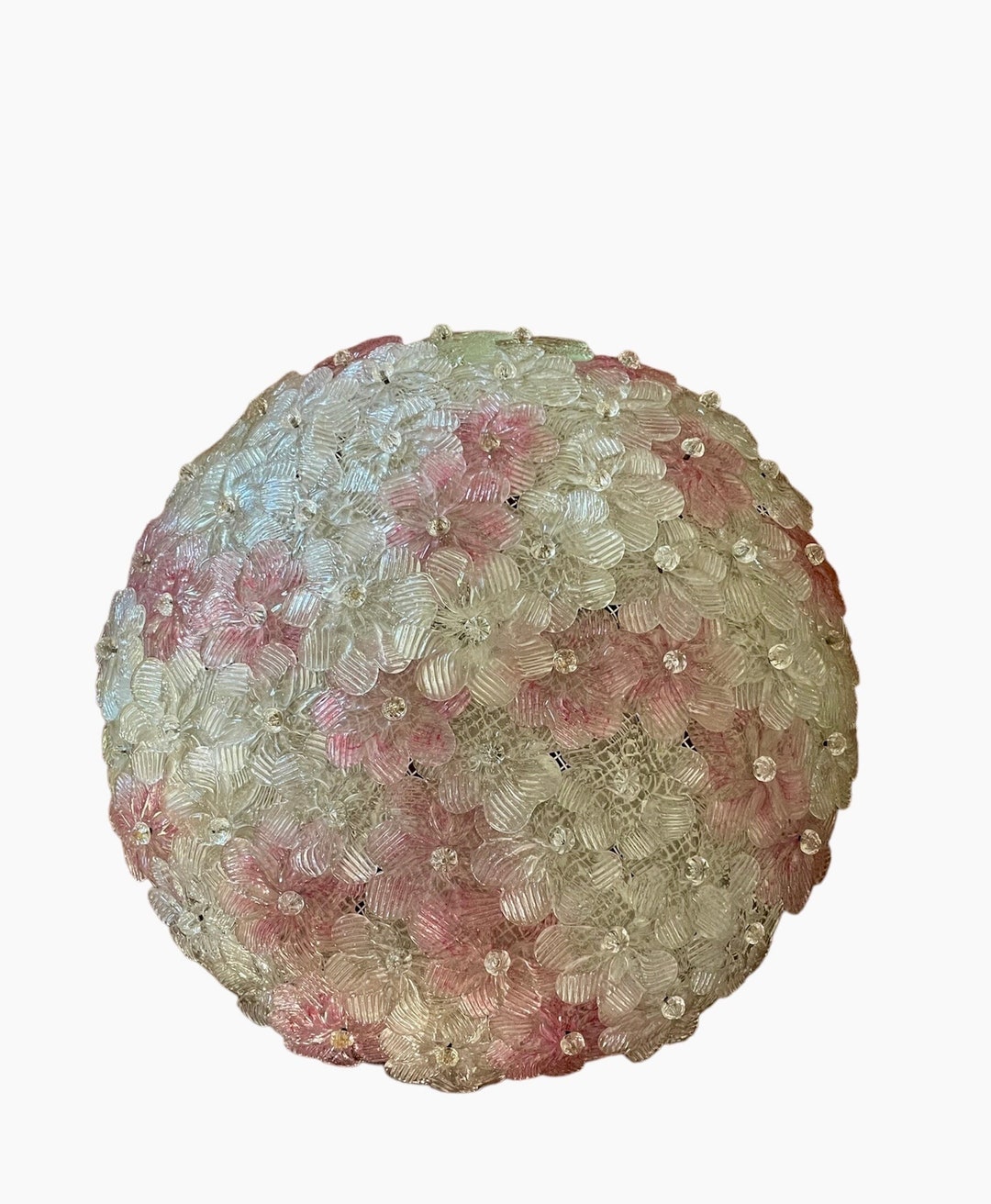 Large Vintage hydrangea Ceiling Light in Murano Glass by Seguso - Etsy