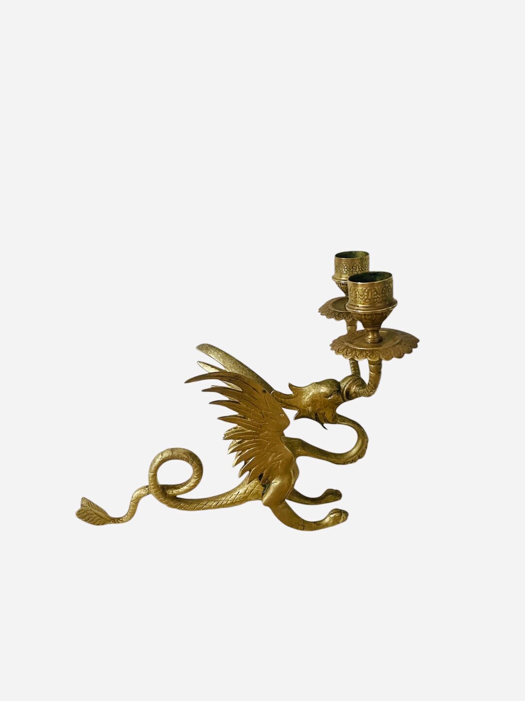 Antique Mythological Dragon Candlestick in Bronze, Napoleon III Style ...