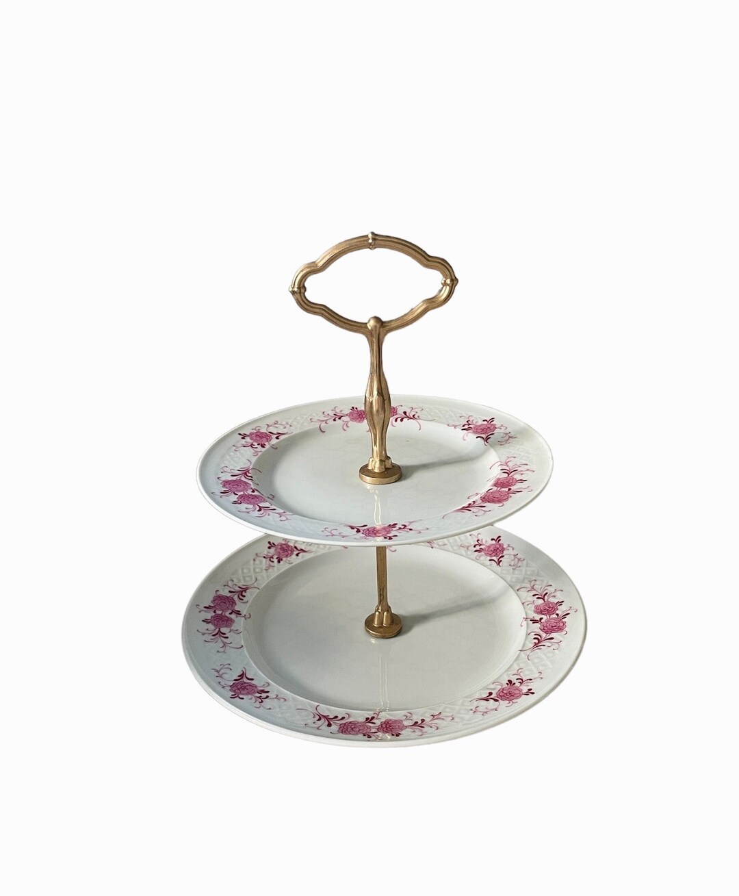 Vintage West Germany Porcelain Double Cake Stand Display - Etsy