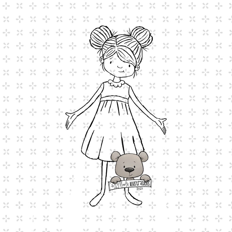 Hailey-this is Me Digi Stamp Digital Instant Download Coloring Page Png ...