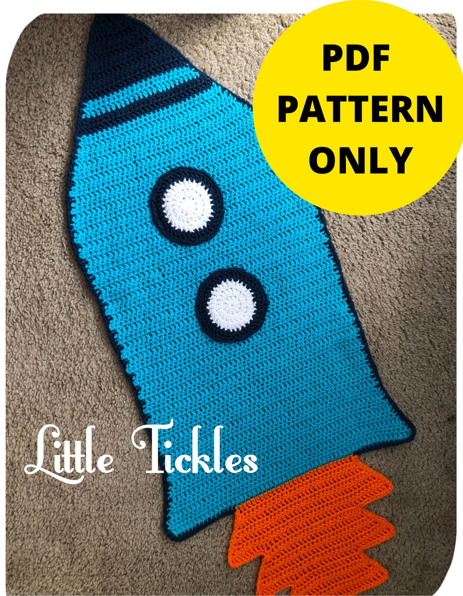 CROCHET PATTERN Space Rocket RUG Only | Etsy