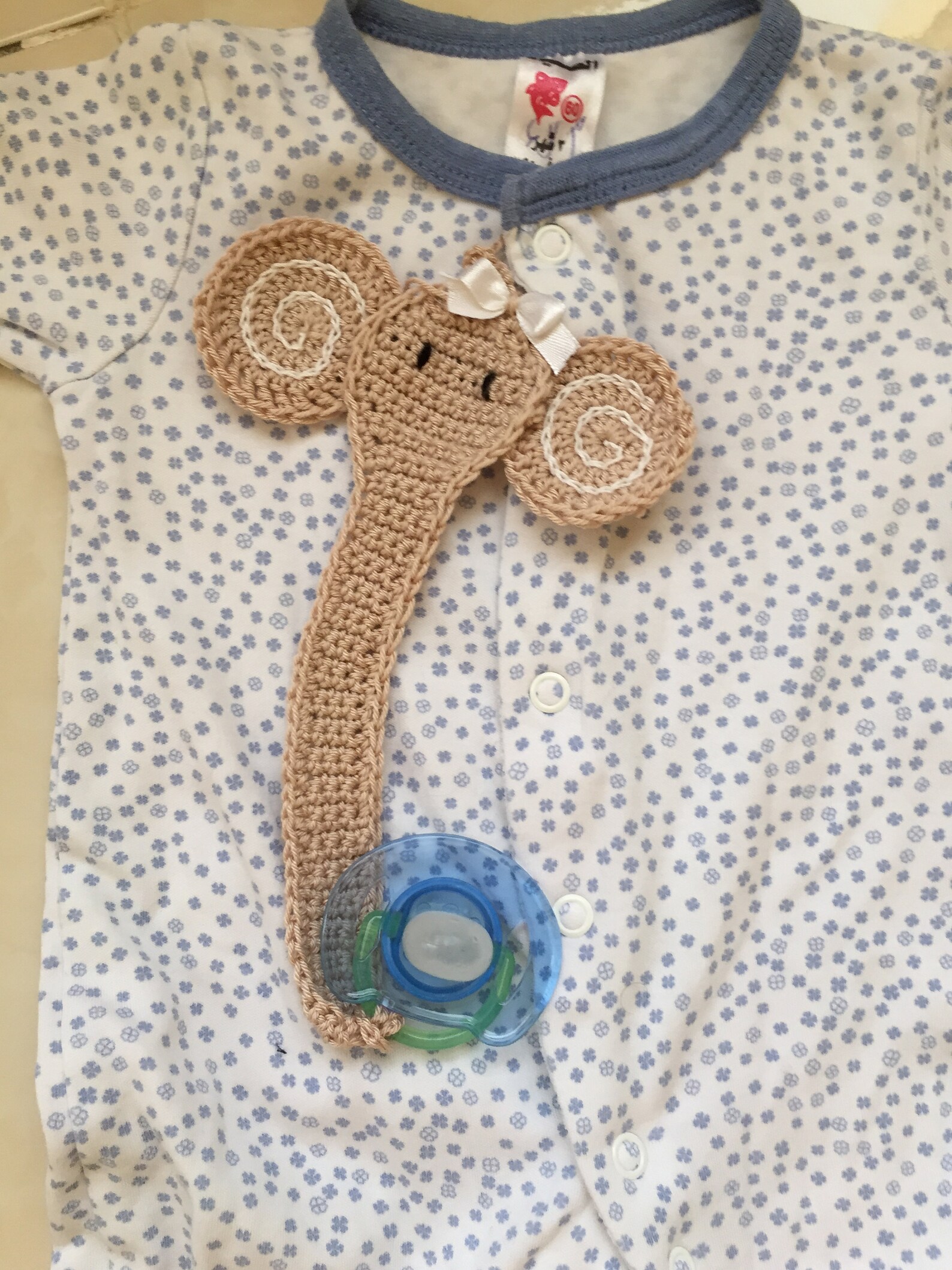 Crocheted Patterns, PDF Pattern, Crochet Pattern Elephant Pacifier ...