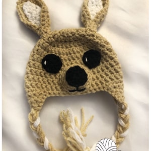 KANGAROO Crochet Hat PATTERN, Newborn Gift, Kangaroo Baby Hat, Kangaroo ...