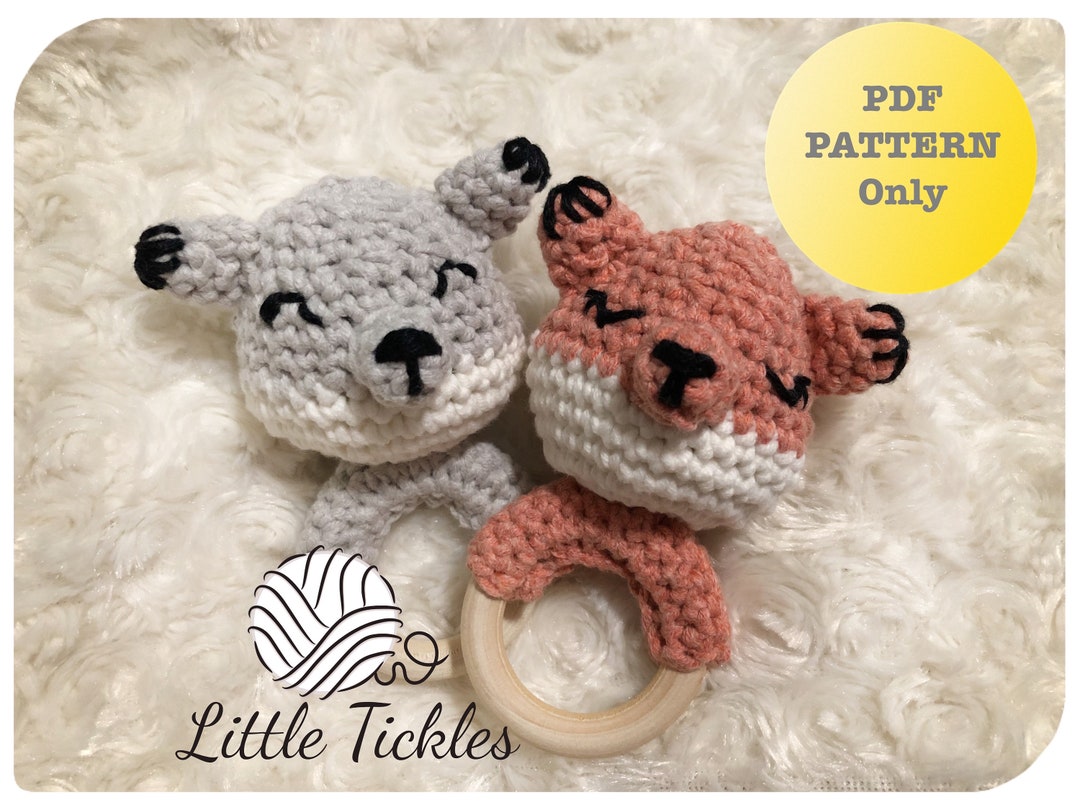 Wolf Crochet Rattle PDF PATTERN, Newborn Gift, Fox Baby Rattle, Wolf ...