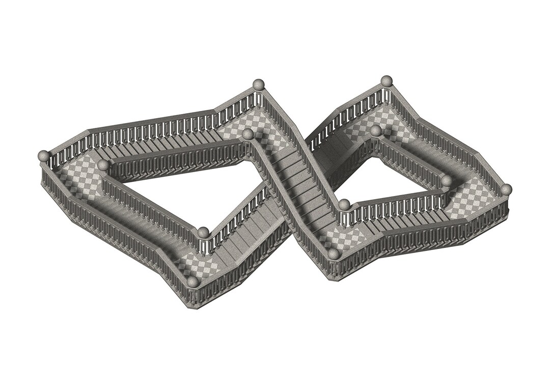 Endless Gray Stone Stairs Escher Inspired Impossible Staircase ...