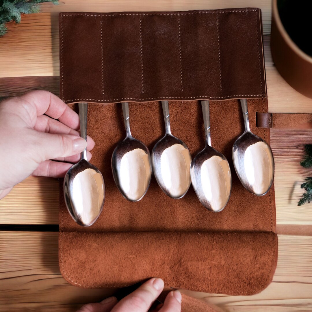 Custom Leather Cutlery Roll Personalized Silverware - Etsy
