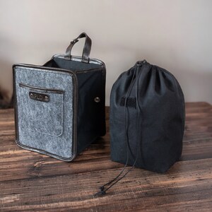 Customizable Leather-textile Car Trash Bag, Personalized Car Organizer ...