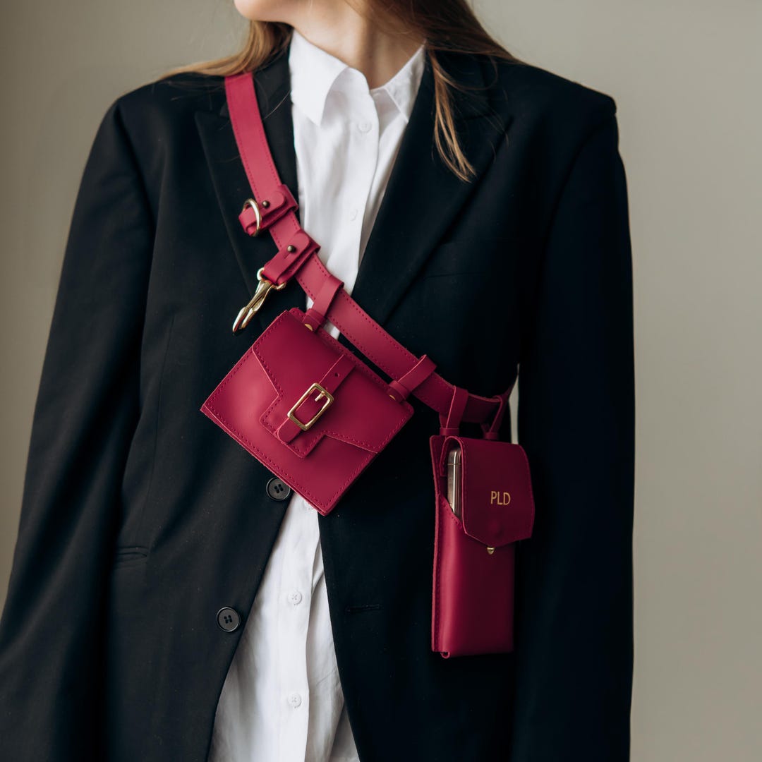Custom Waist Belt With Removable Pouches – Stylish Leather Belt Bag for ...
