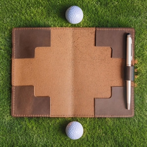 Custom Leather Golf Scorecard Holder – Personalized Yardage Book Cover ...