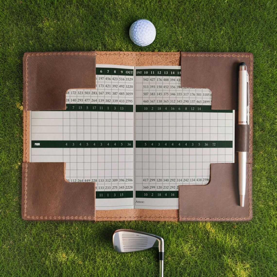 Custom Leather Golf Scorecard Holder – Personalized Yardage Book Cover ...