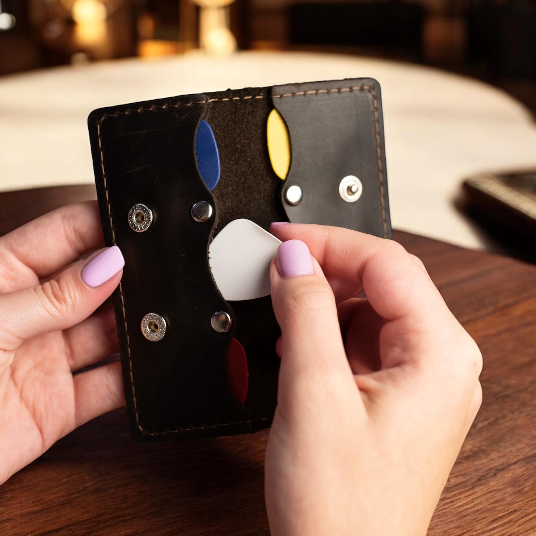 Guitar Pick Pouch, Customizable Leather Pick Case, Personalized Pick ...