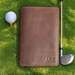 Custom Leather Golf Scorecard Holder – Personalized Yardage Book Cover ...
