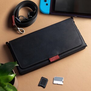 Personalized Leather Nintendo Switch Case – Custom Gaming Travel Bag ...