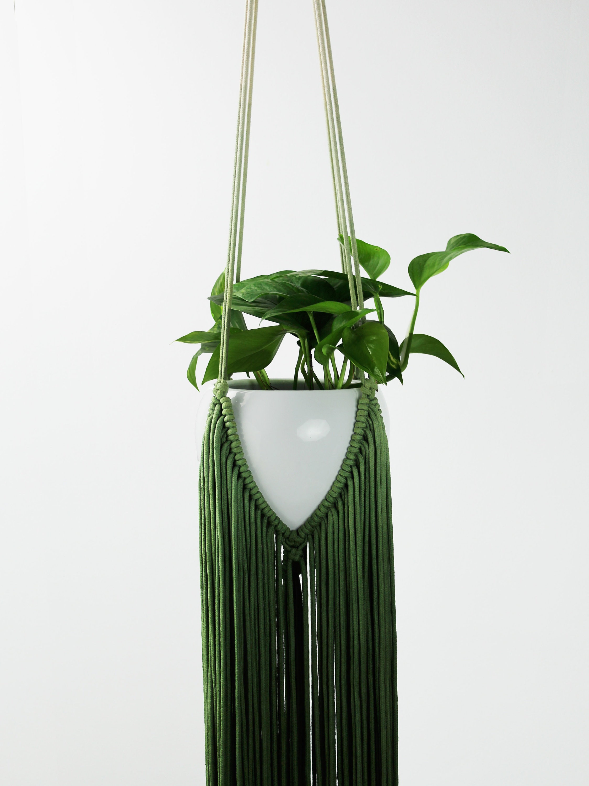 GREEN Macrame Macrame Plant Hanger Green Macrame Wall - Etsy UK