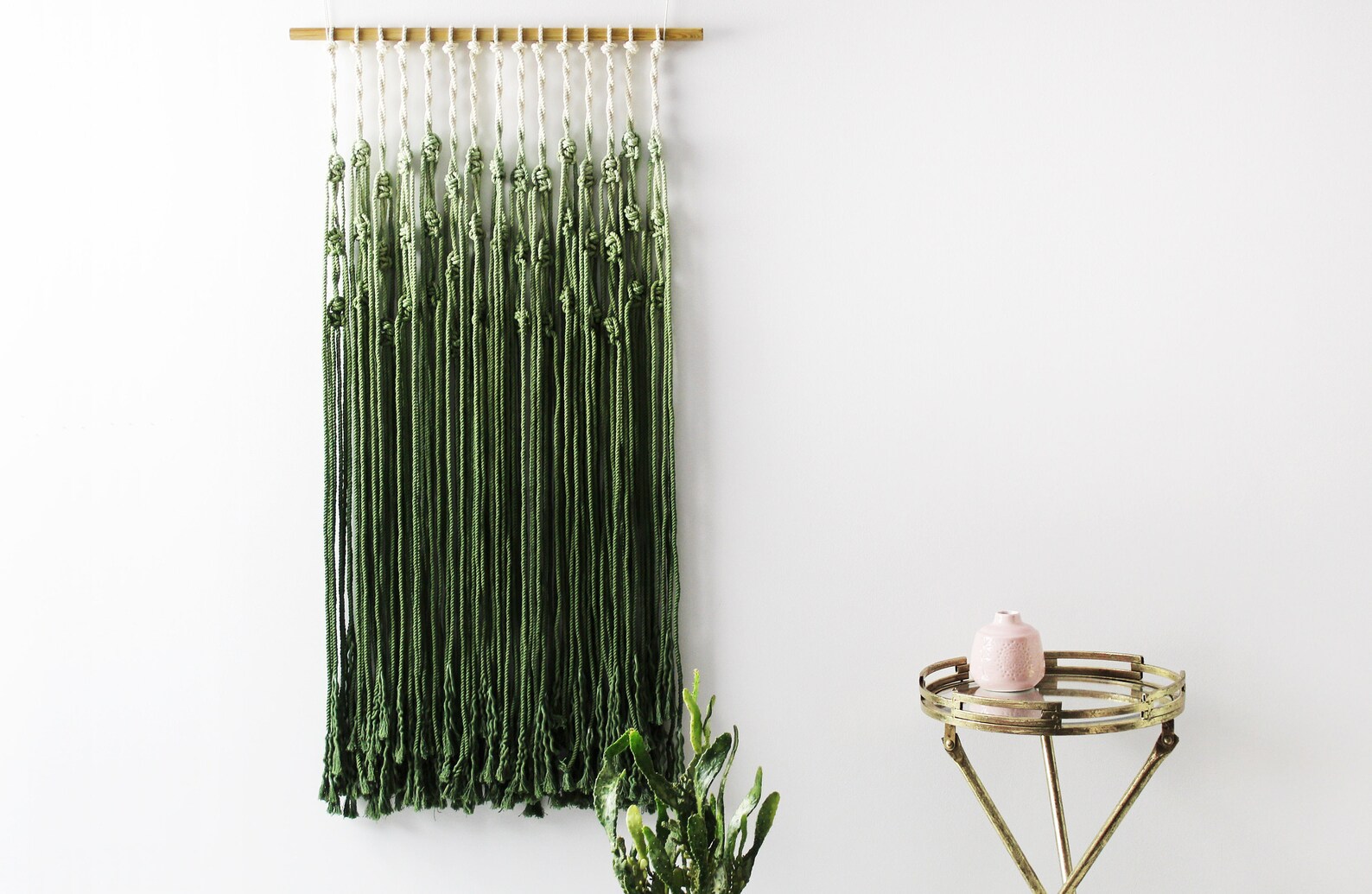 GREEN Macrame Macrame Wall Hanging Modern Macrame Dip Dyed - Etsy