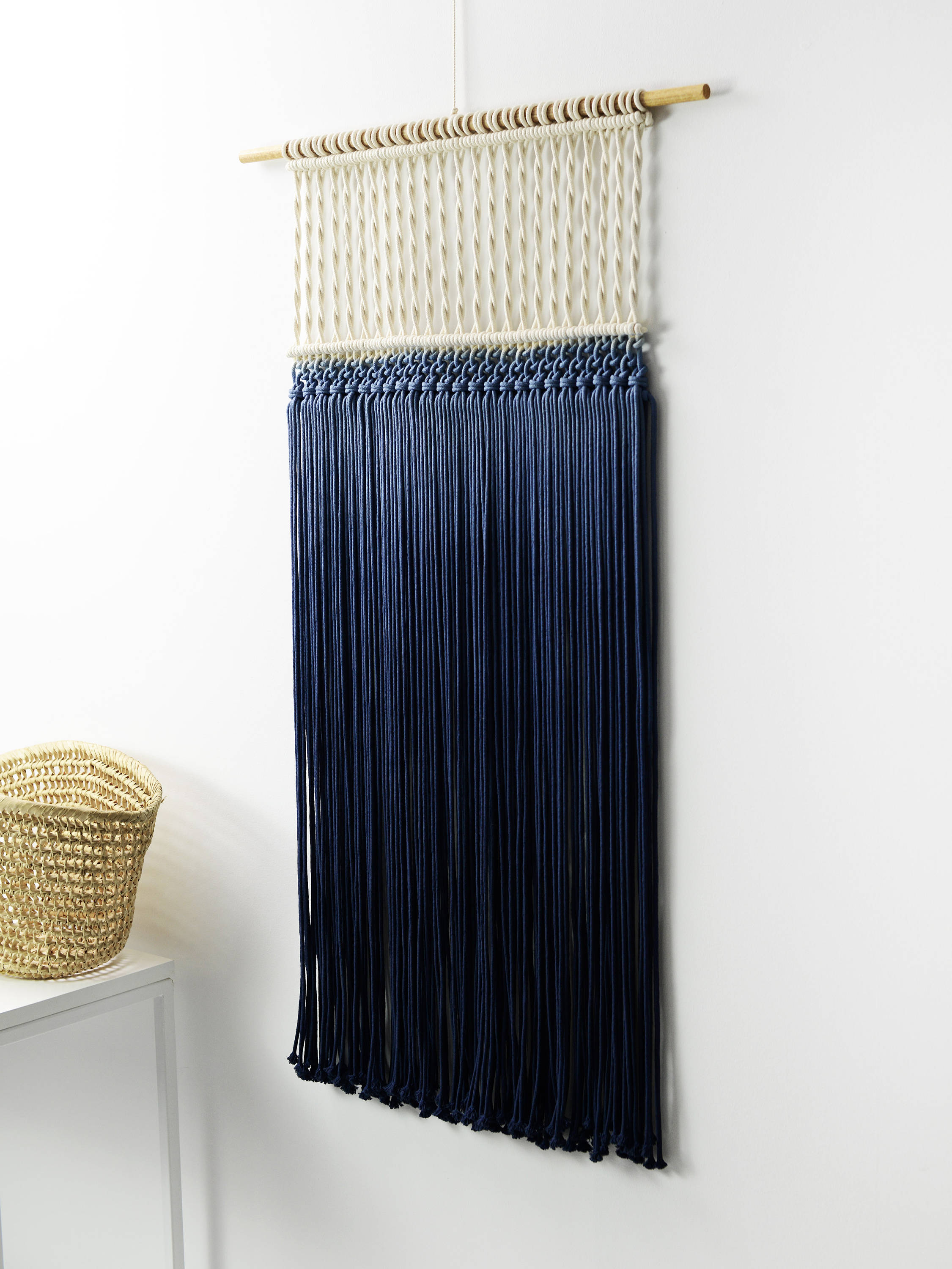NAVY BLUE Decor Macrame Wall Hanging Ombre Macrame Navy | Etsy