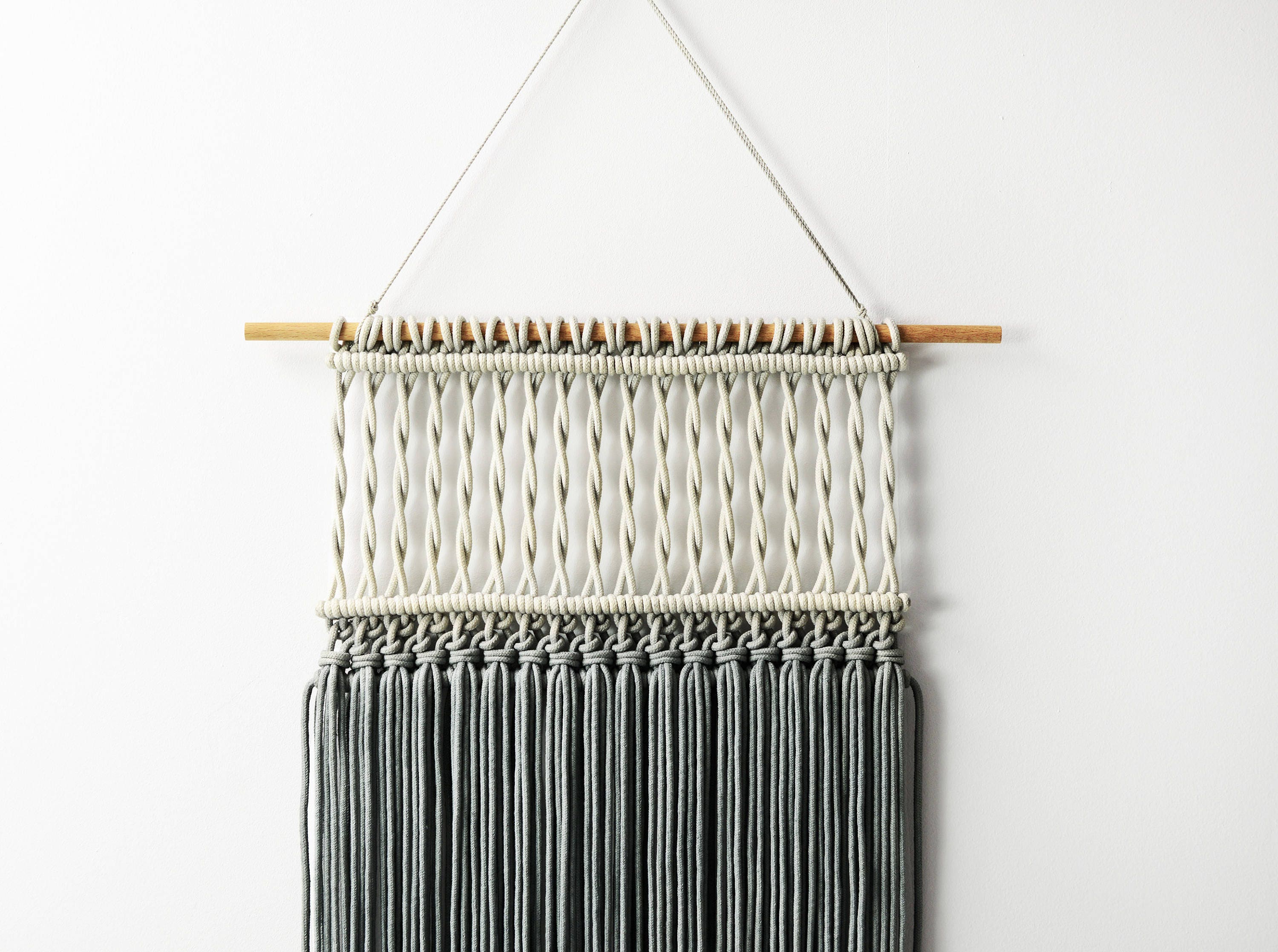 Gray Macrame Wall Hanging Macrame Macrame Wall Hanging Gray | Etsy