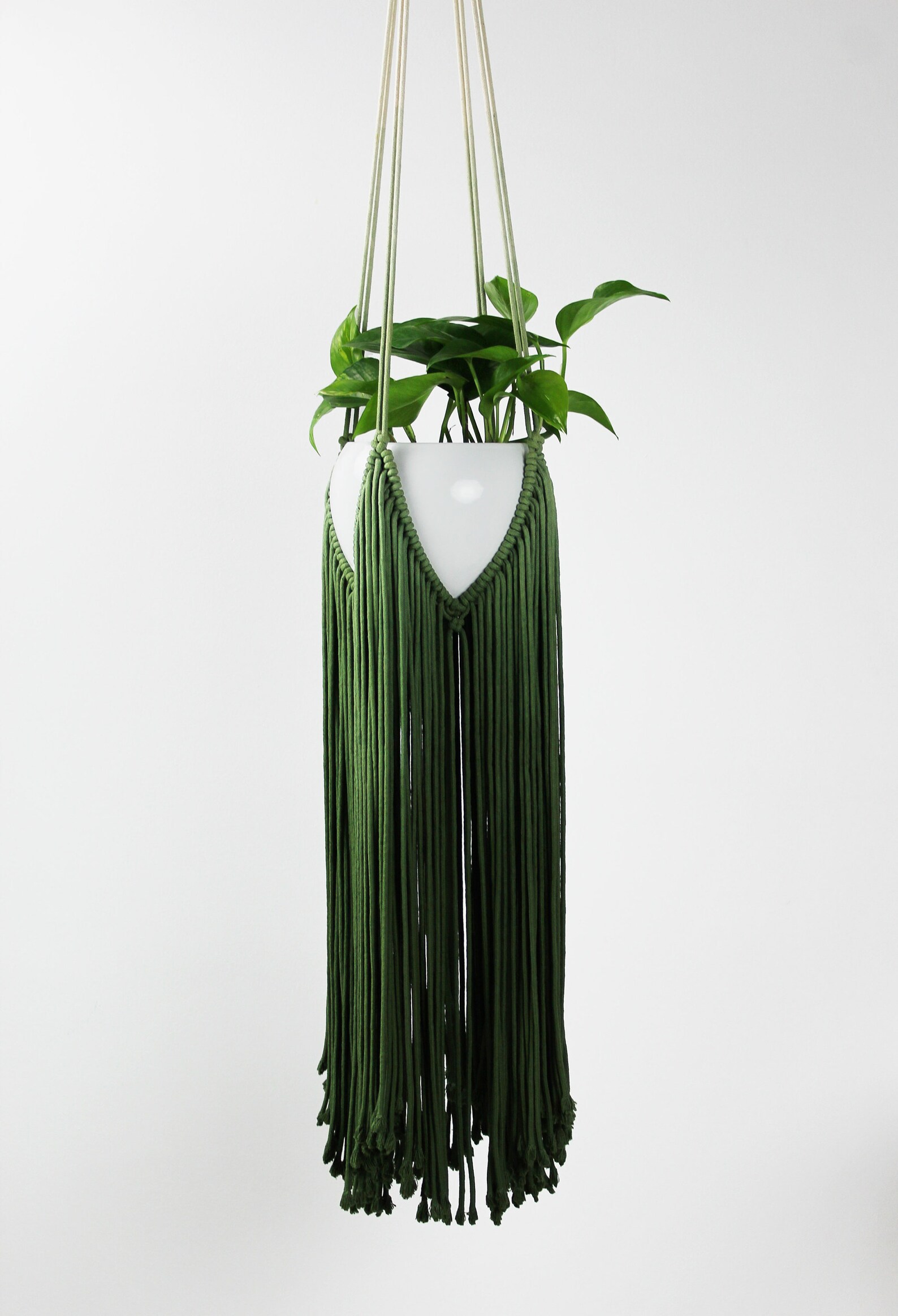 GREEN Macrame Macrame Plant Hanger Green Macrame Wall - Etsy UK