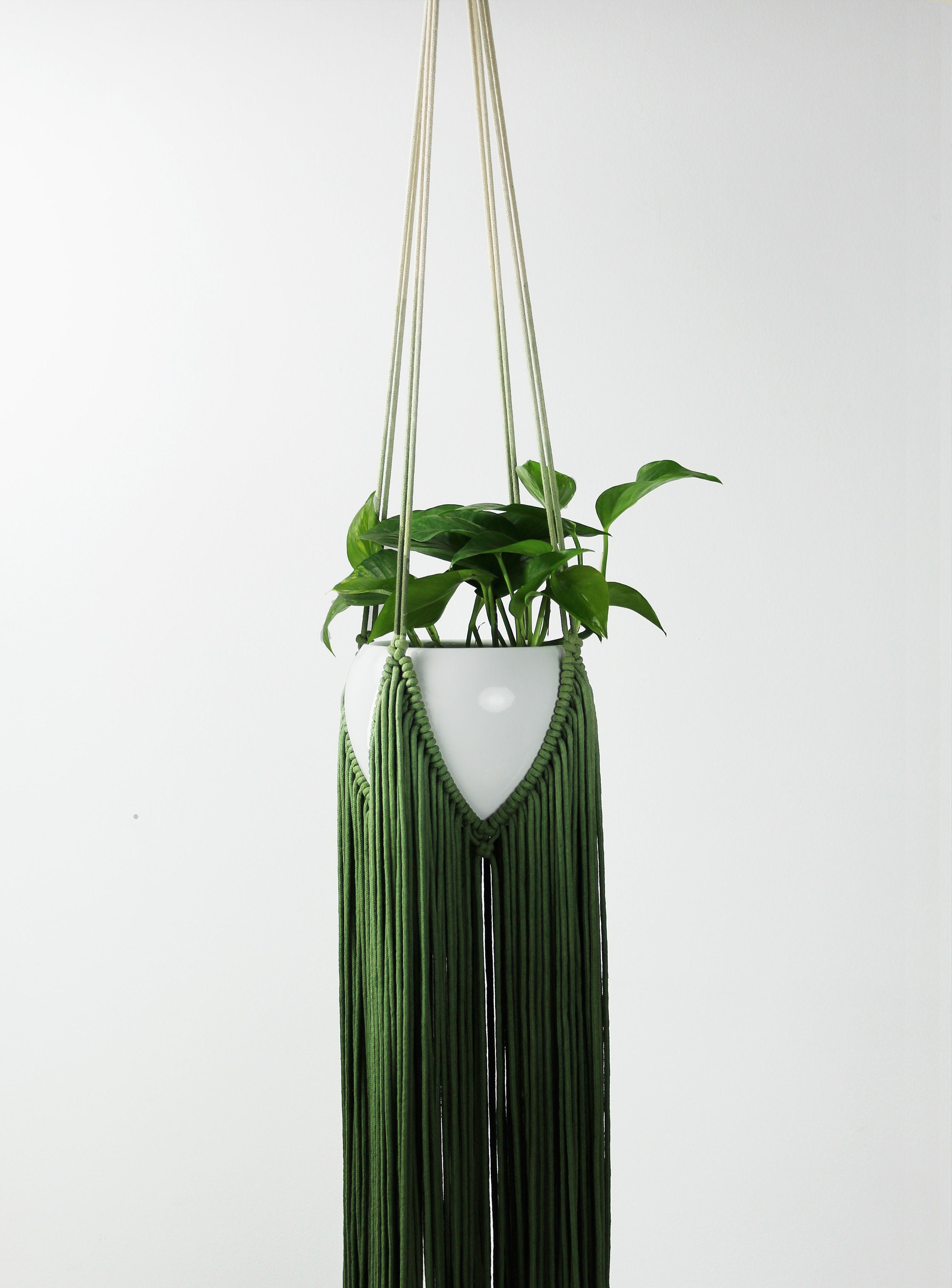 GREEN Macrame Macrame Plant Hanger Green Macrame Wall - Etsy UK