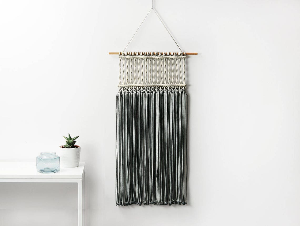 Gray Macrame Wall Hanging Macrame Macrame Wall Hanging Gray - Etsy