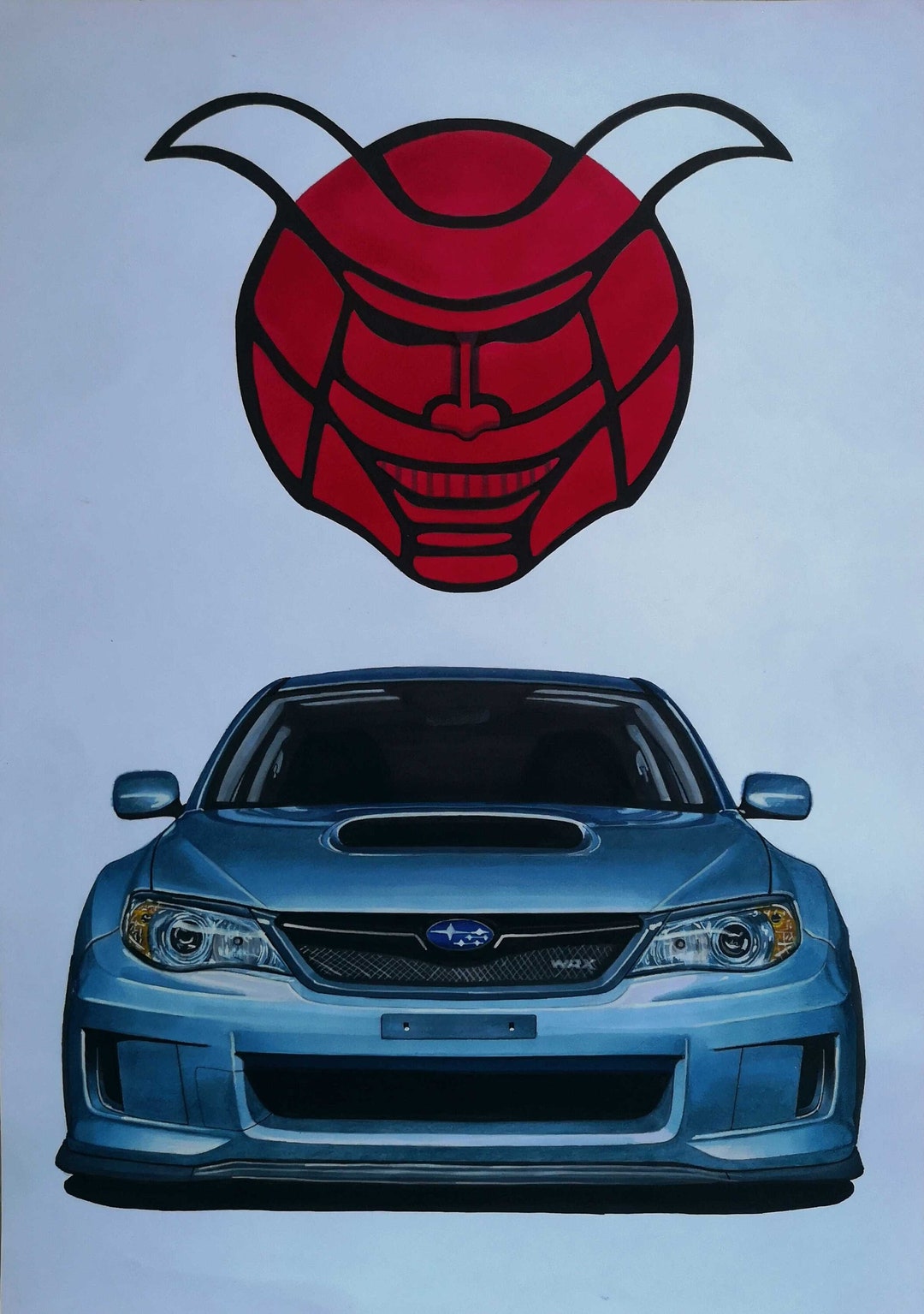 Legend 4 Subaru Impreza WRX ORIGINAL Car Drawing Automotive Art ...