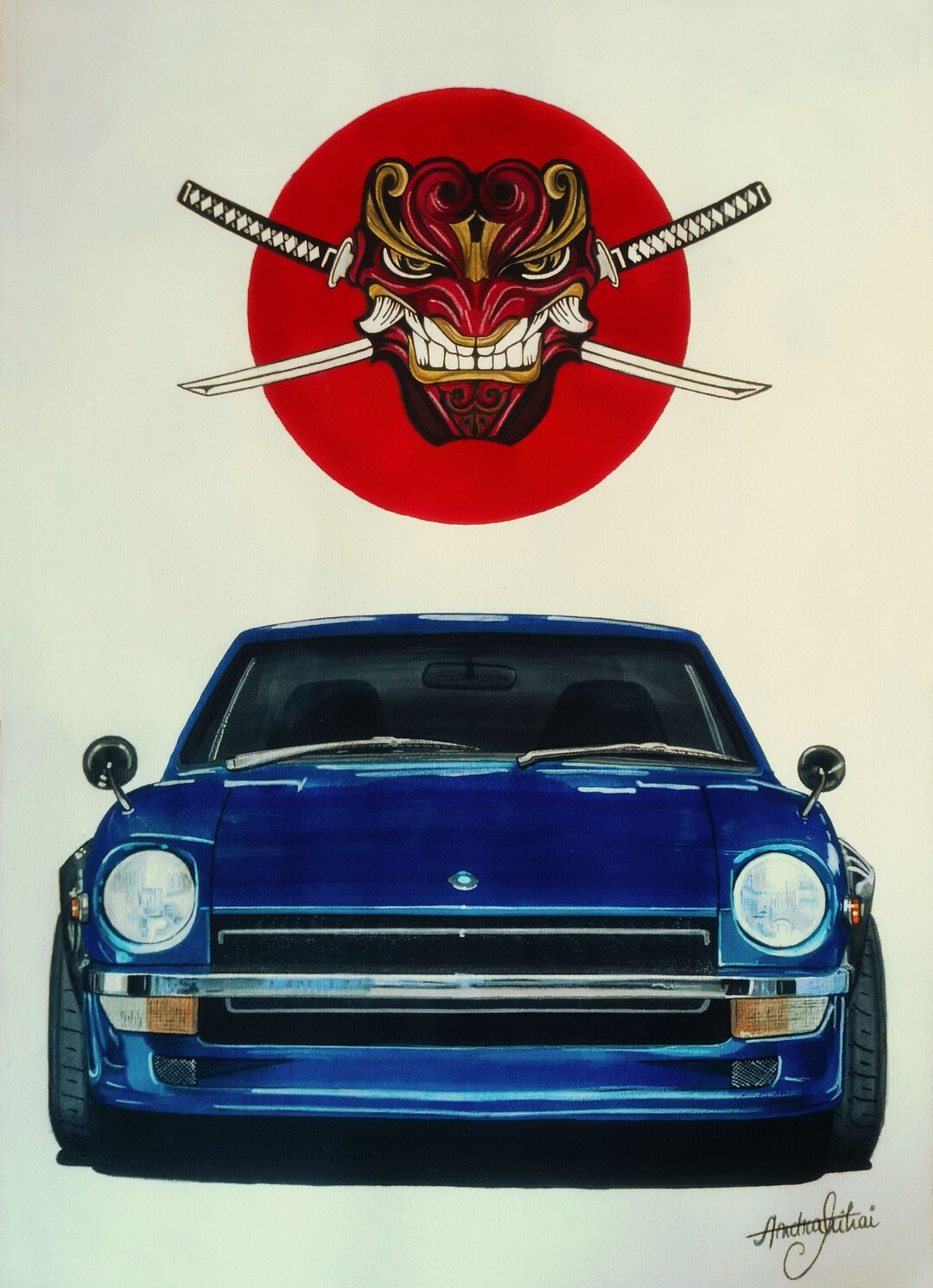 Legend 10 Nissan Fairlady Z Car Drawing Wangan Midnight - Etsy