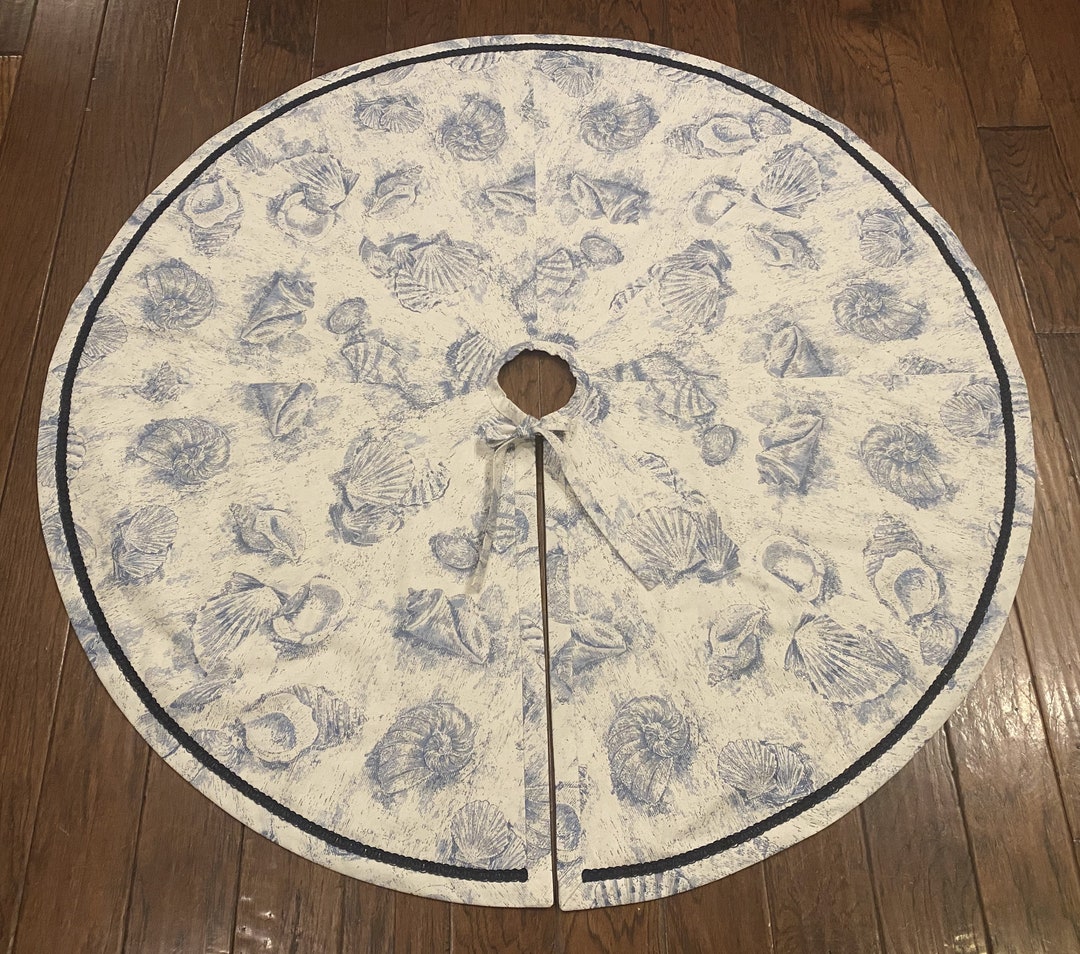 The Coastal Beach Combers Sea Shell Dream Christmas Tree Skirt Beach ...