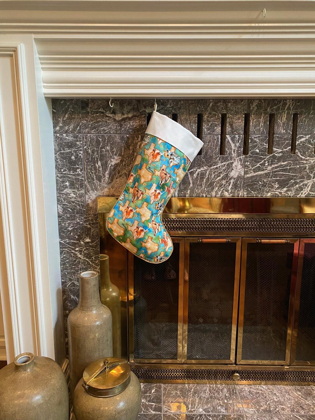Handmade Texas Map and Longhorns Christmas Stocking Made in USA - Etsy