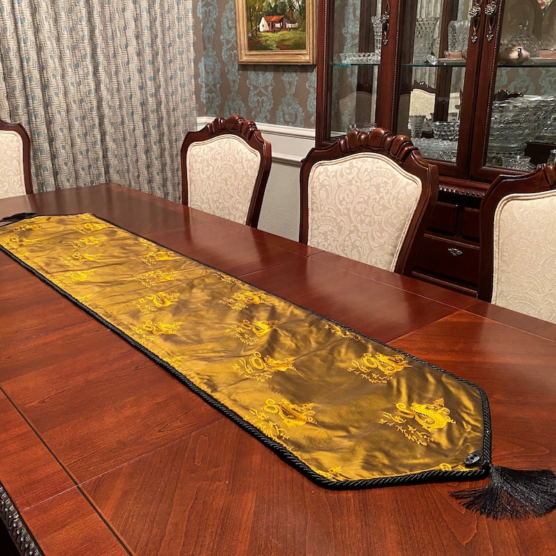 Gold Satin Table Runner - Etsy