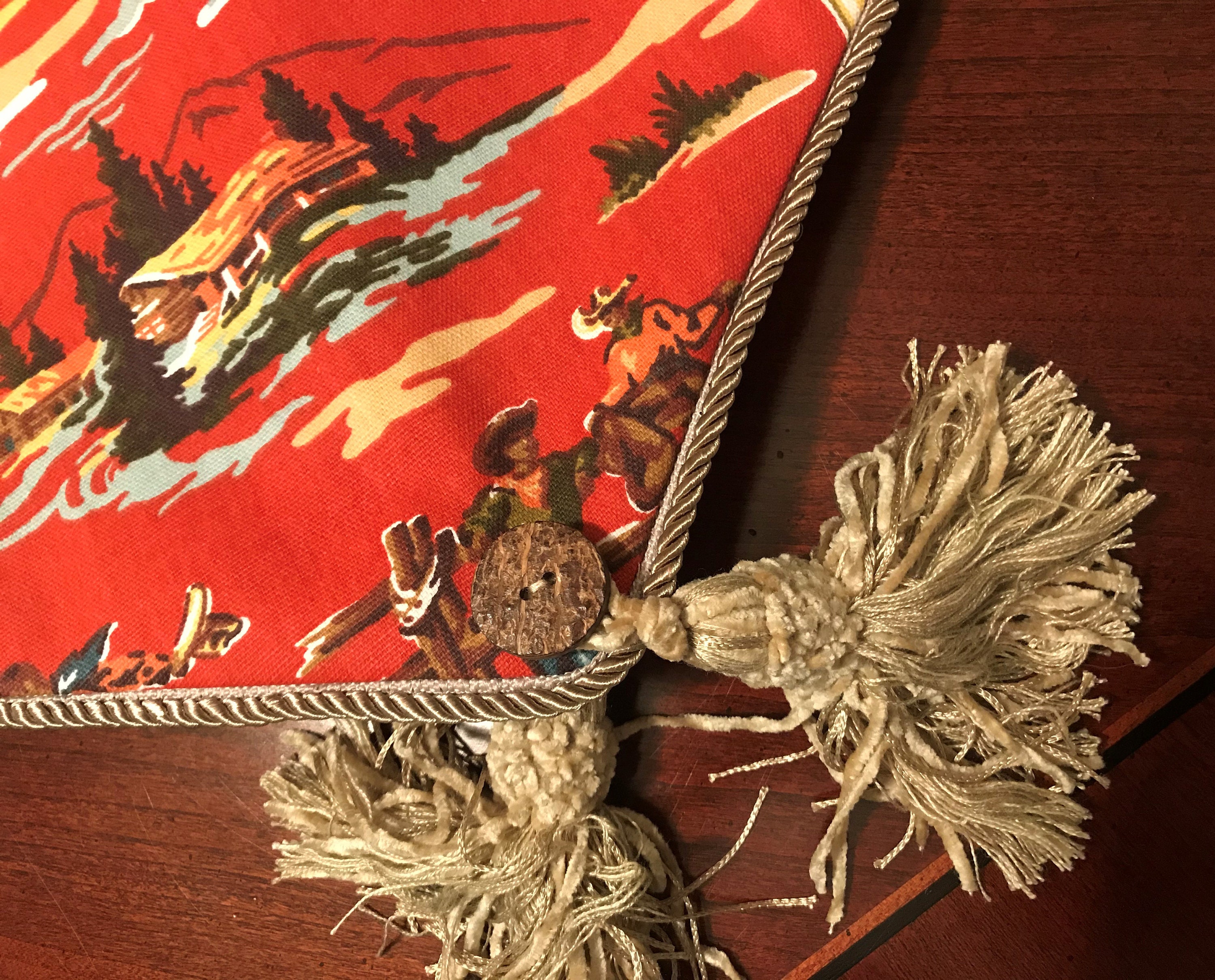 The Western Range Red Cowboy Cowboys Table Runner 80 inches | Etsy