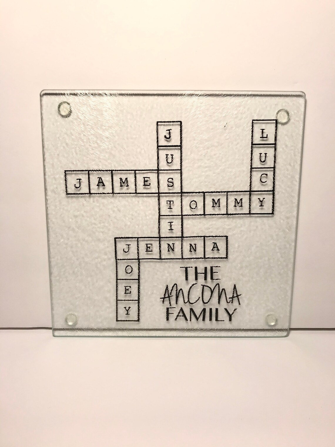 Personalized Glass Scrabble Cutting Board - Etsy