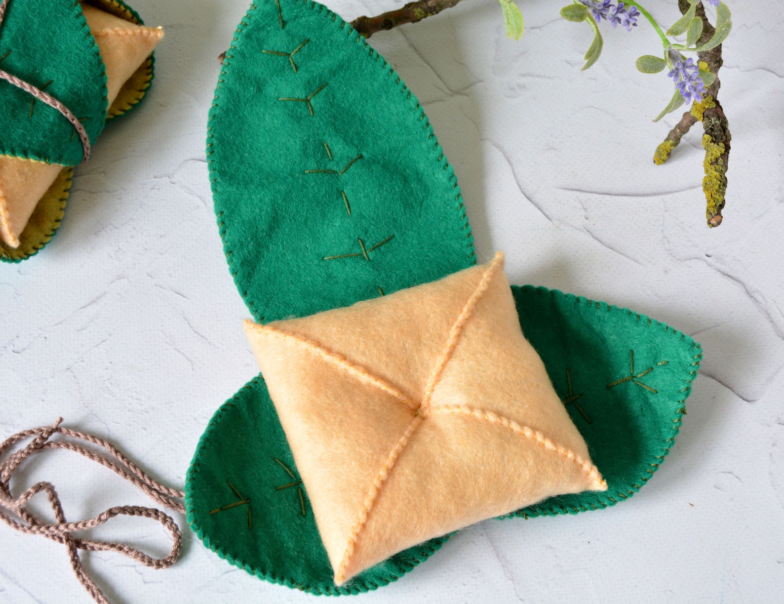 Felt Bread in Leaf Envelope Elvish Bread Handmade Fantasy - Etsy