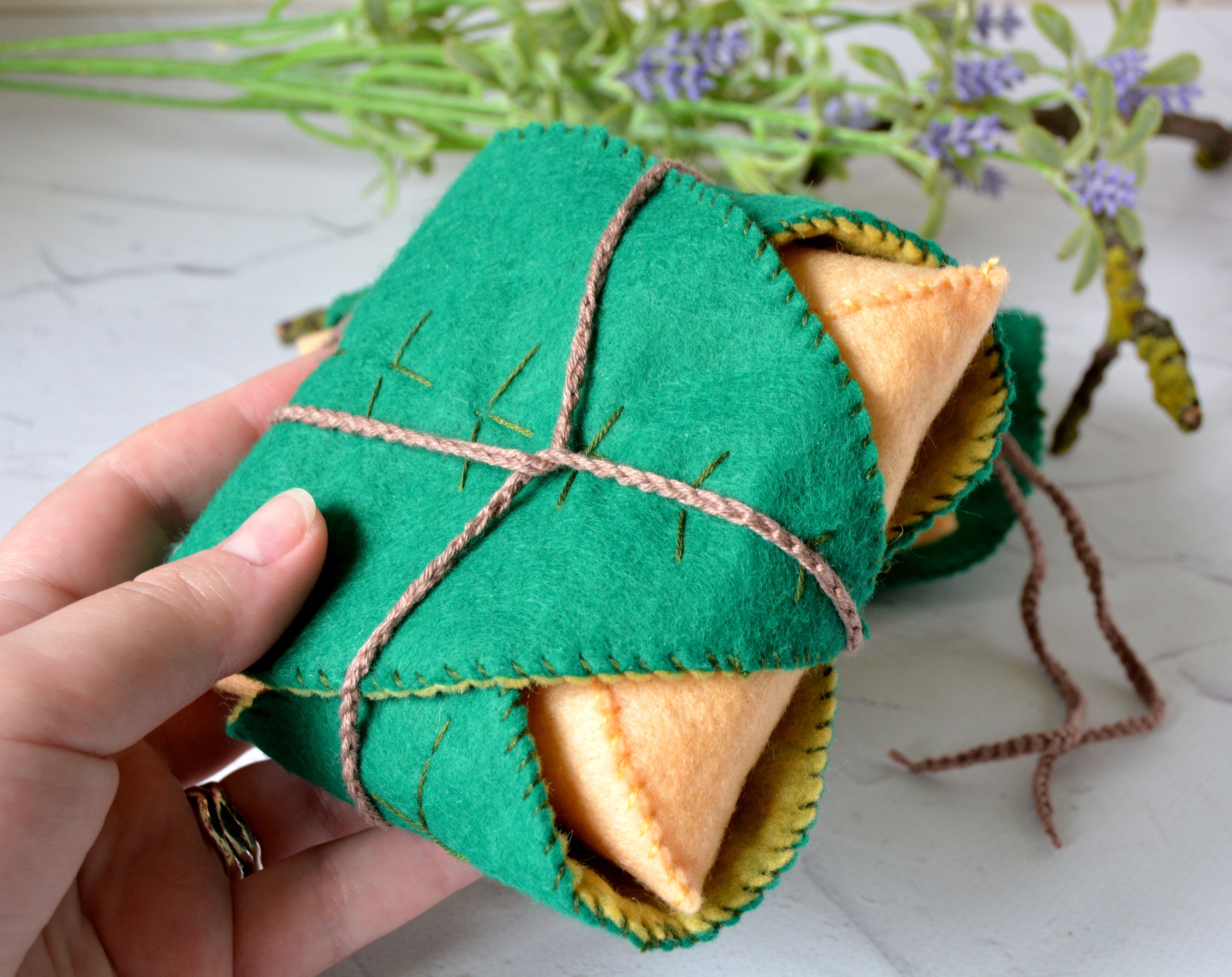 Felt Bread in Leaf Envelope Elvish Bread Handmade Fantasy - Etsy