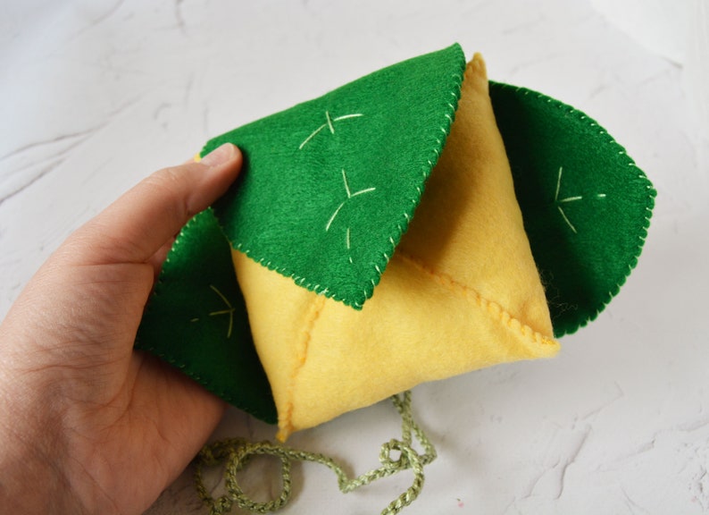 Felt bread in leaf envelope Elvish bread Handmade baby safe | Etsy