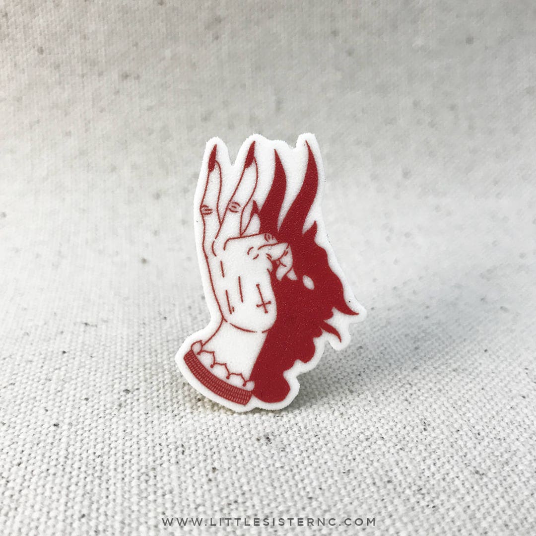Devil's Shadow Play Demon Tattoo// Brooch Lapel Pinback - Etsy